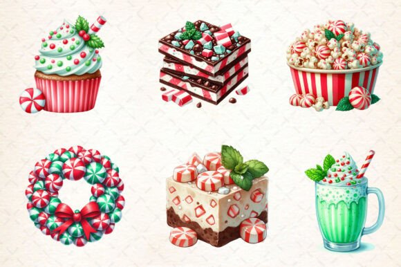 Peppermint Paradise: Christmas Candy Clip Art - Healing & Halos
