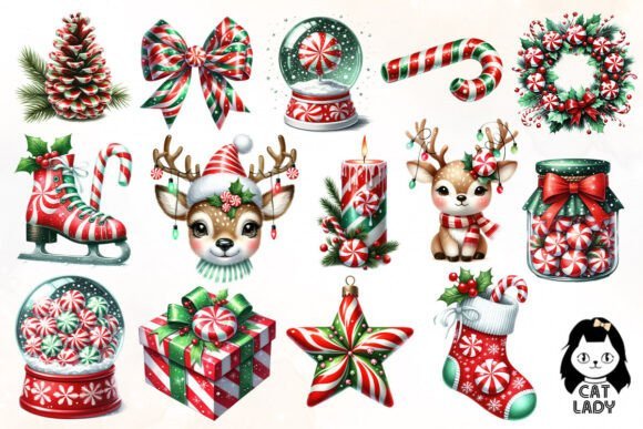 Peppermint to Be: Striking Peppermint Clip Art - Healing & Halos